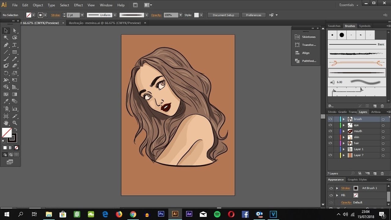 Time Lapse Adobe Illustrator - The Girl Speed Drawing - YouTube