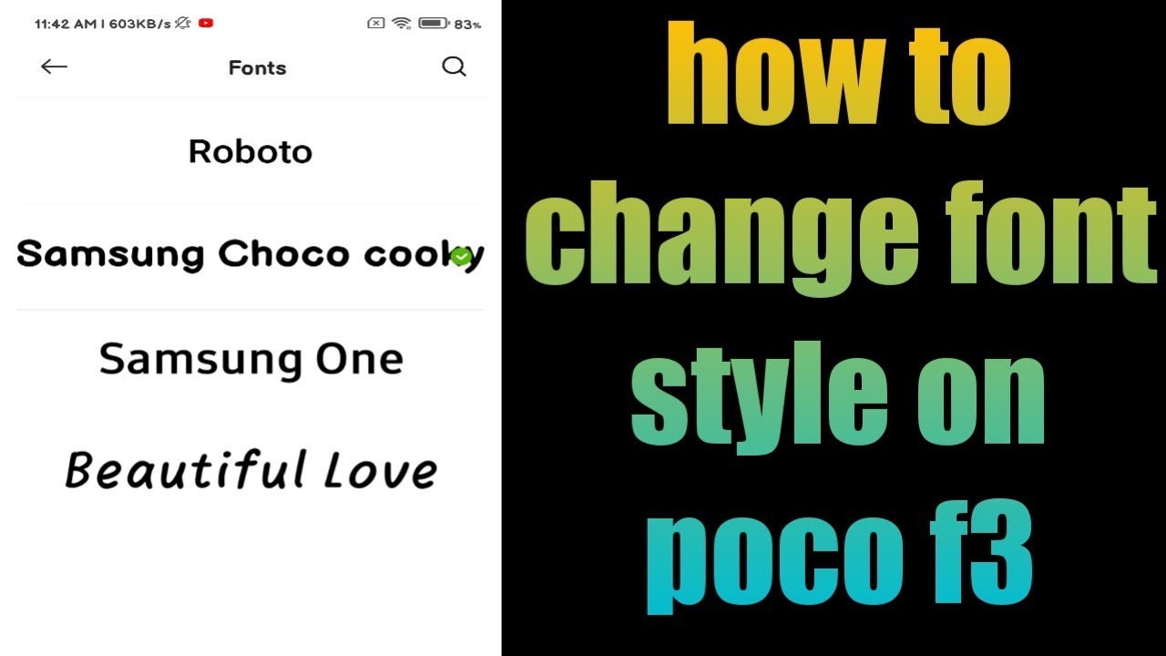 how to change font style on poco f3 - YouTube