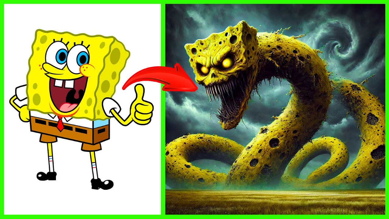 SpongeBob SquarePants as a Monster Snake 🐍👹 - All Spongebob Characters ...