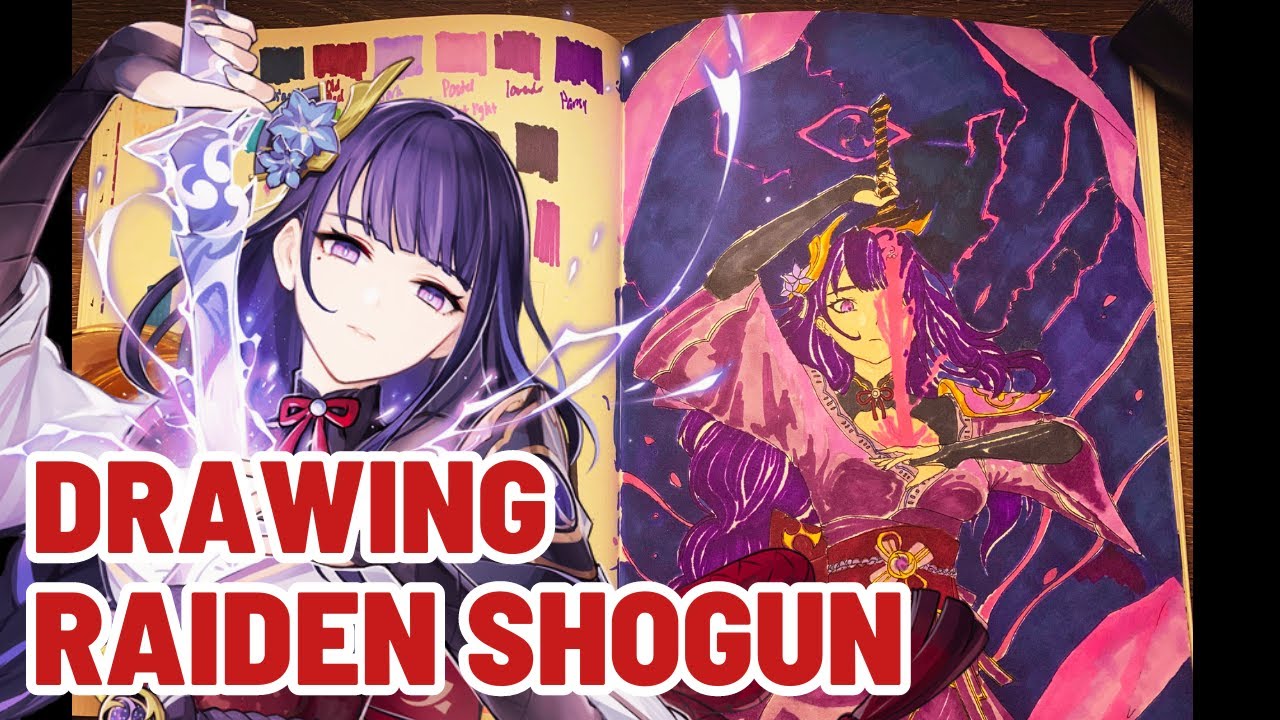 Drawing Raiden Shogun - Genshin Impact - BACK FROM A 4 MONTH HIATUS ...