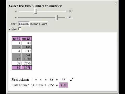 Egyptian Multiplication - YouTube