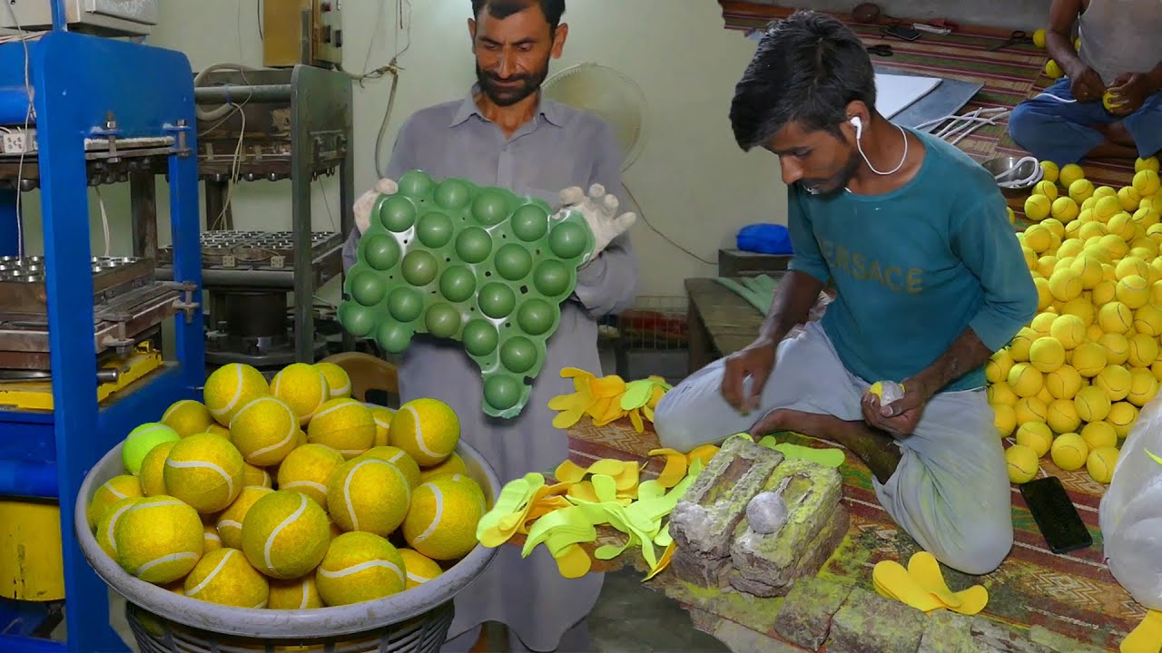How Tennis Balls are Made - Tennis Balls Manufacturing Process - YouTube