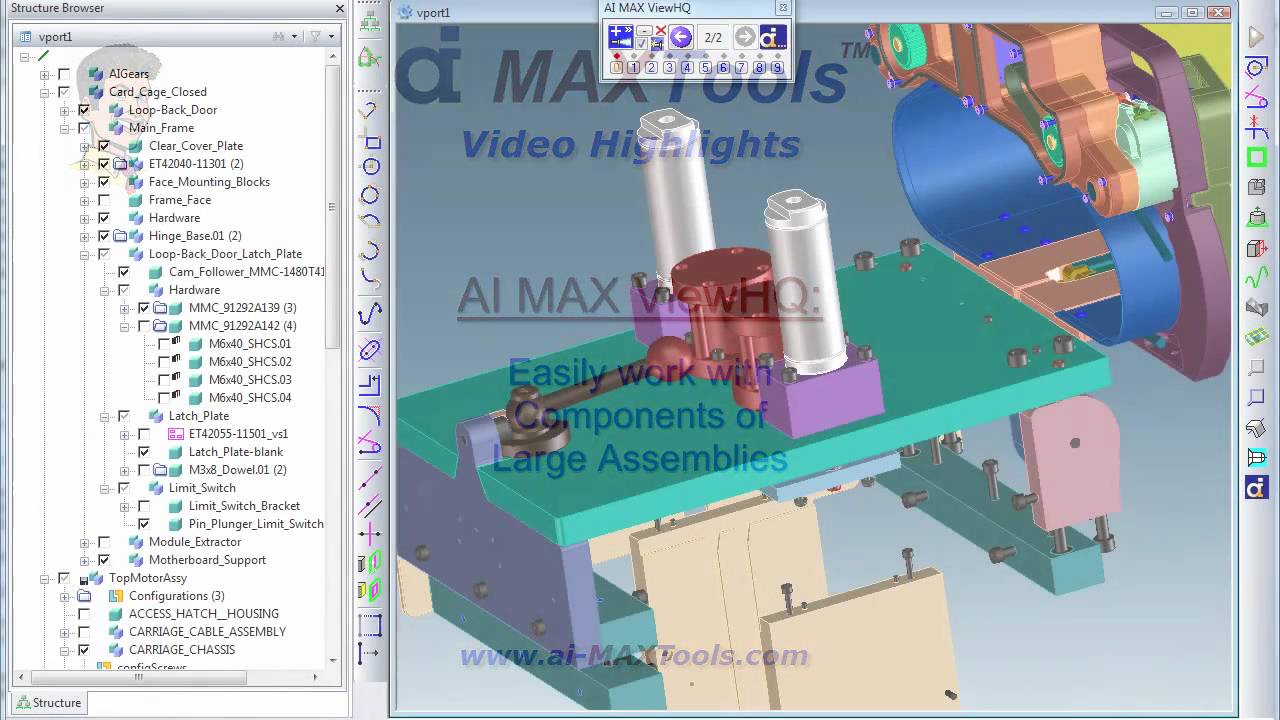 AI MAX ViewHQ - working with Large Assemblies - AI MAXTools for Creo Elements/Direct (CoCreate ...