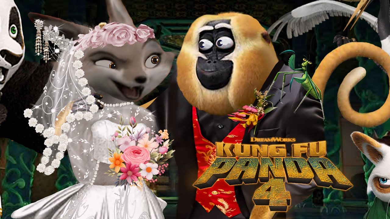 Kung Fu Panda 4 Movie Scene. Fun art of Zhen and Monkey's Wedding. Zhen ...