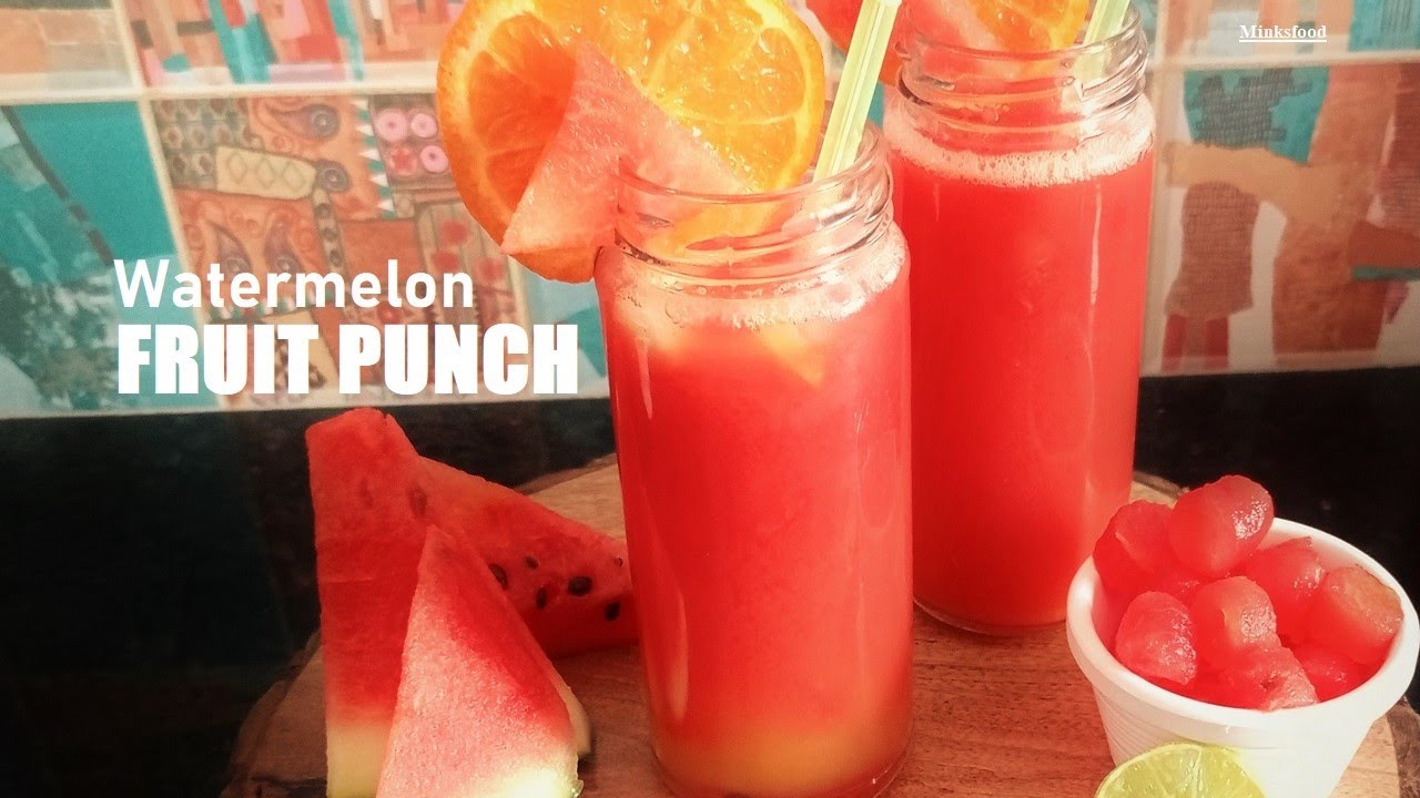WATERMELON FRUIT PUNCH | Fresh Hydrating Watermelon Punch Recipe ...