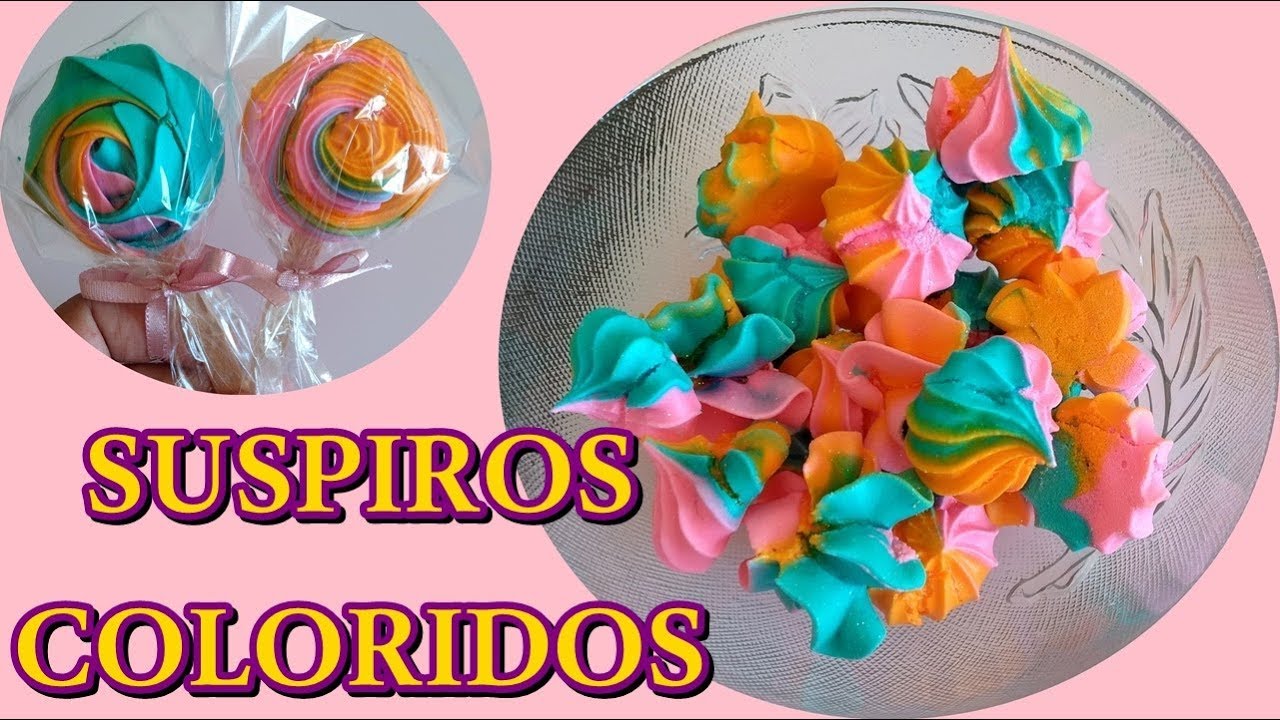 Como fazer Suspiro Colorido Caseiro | Receita Passo a Passo Rápida e ...