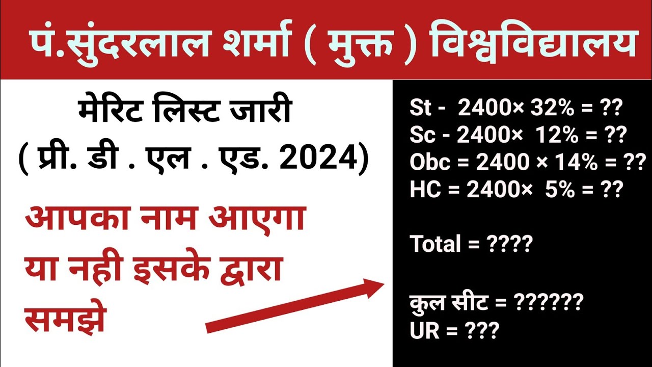 pre deled final merit list 2024 | pssou pre deled antim suchi 2024 ...
