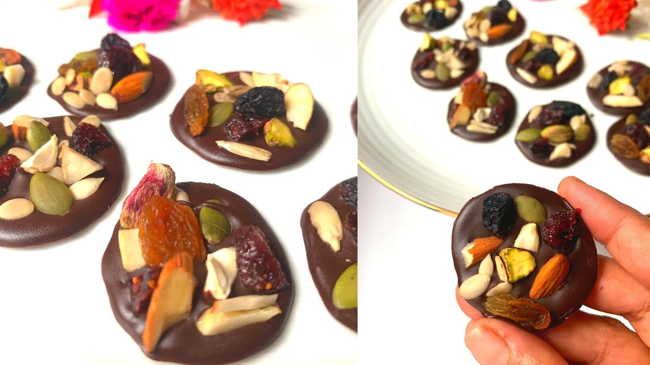 Chocolate Discs With Fruit And Nuts