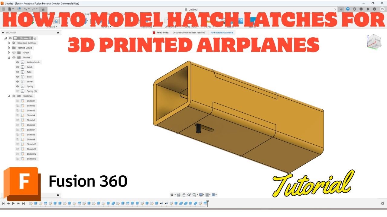 How to model hatch latches for 3d printed airplanes in fusion 360/CAD ...