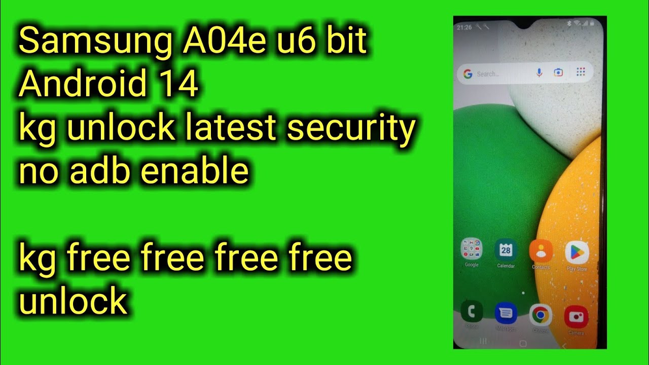 Samsung A04e u6 kg unlock final solution | how to kg unlock A042f u6 bit | Samsung frp bypass ...
