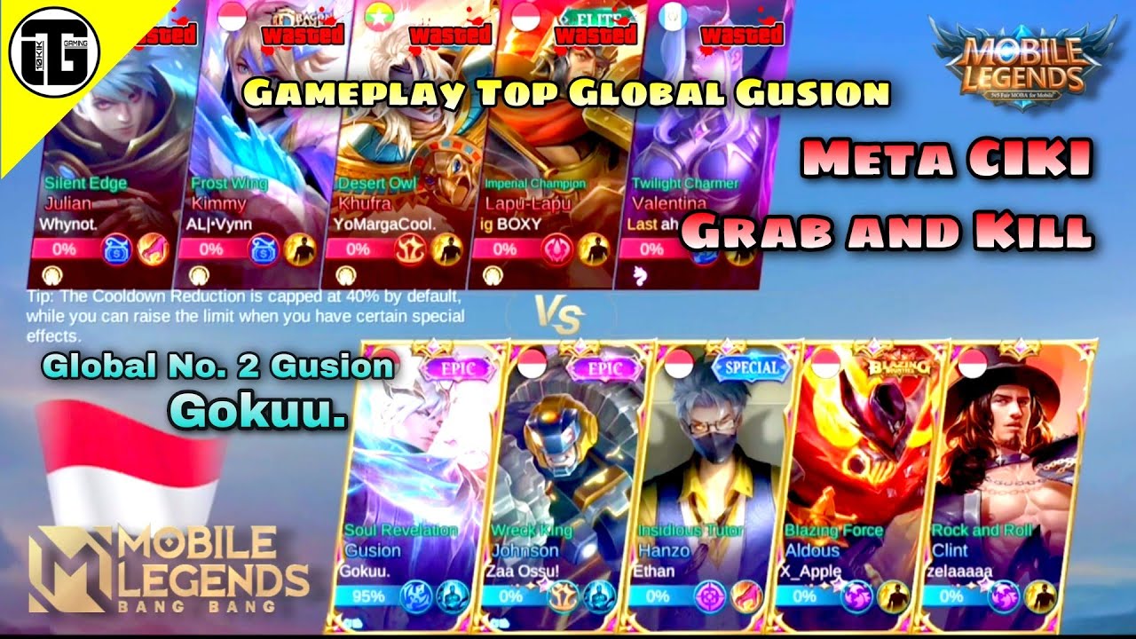 GRAB AND KILL! Gameplay Top Global Gusion "Global No. 2 Gusion - Gokuu." | MLBB - YouTube