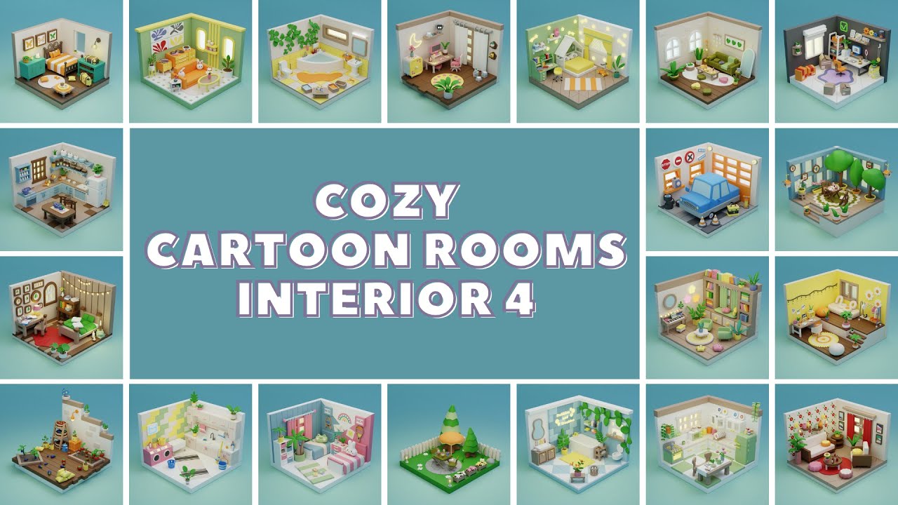 Cozy Cartoon Rooms Interior 4 - YouTube