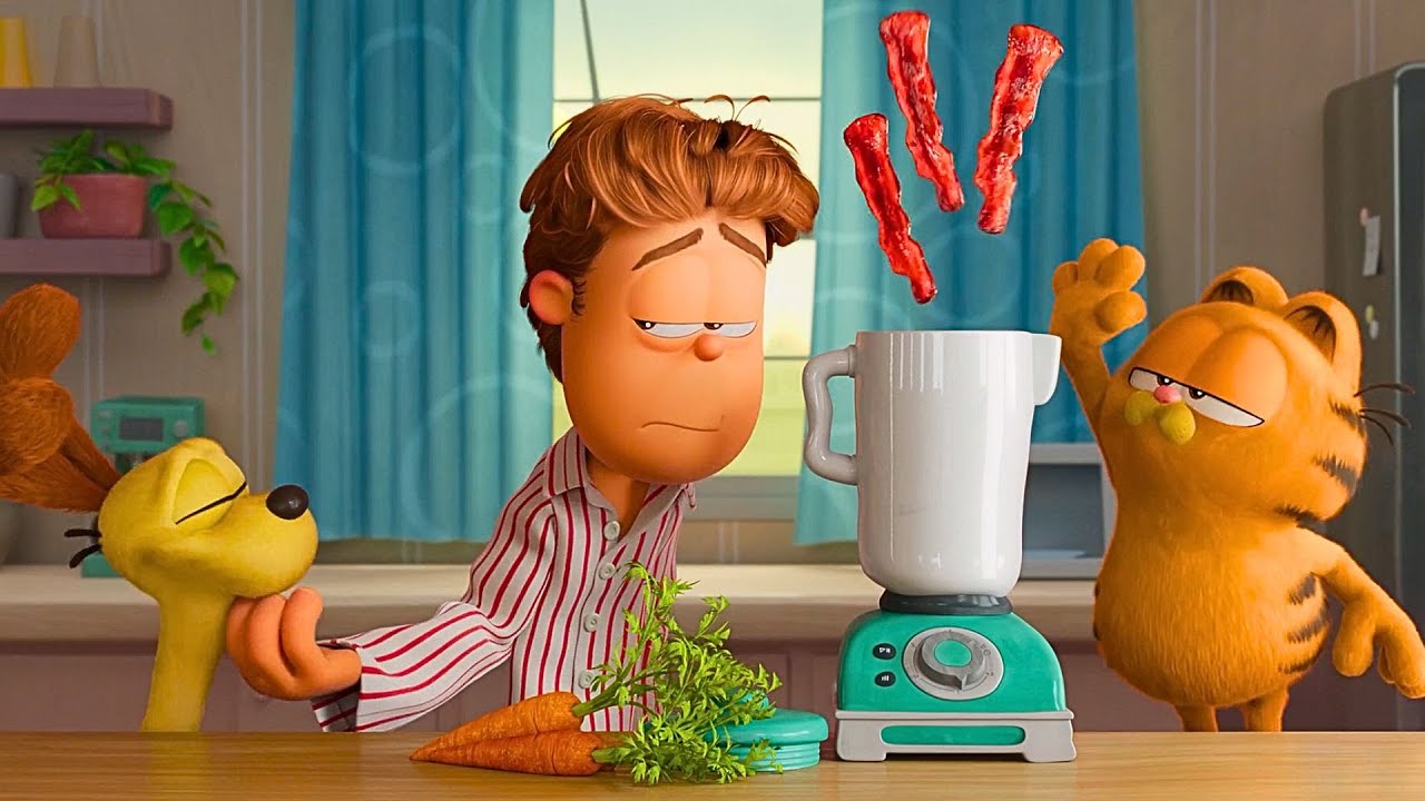garfield with human breakfast the garfield - YouTube