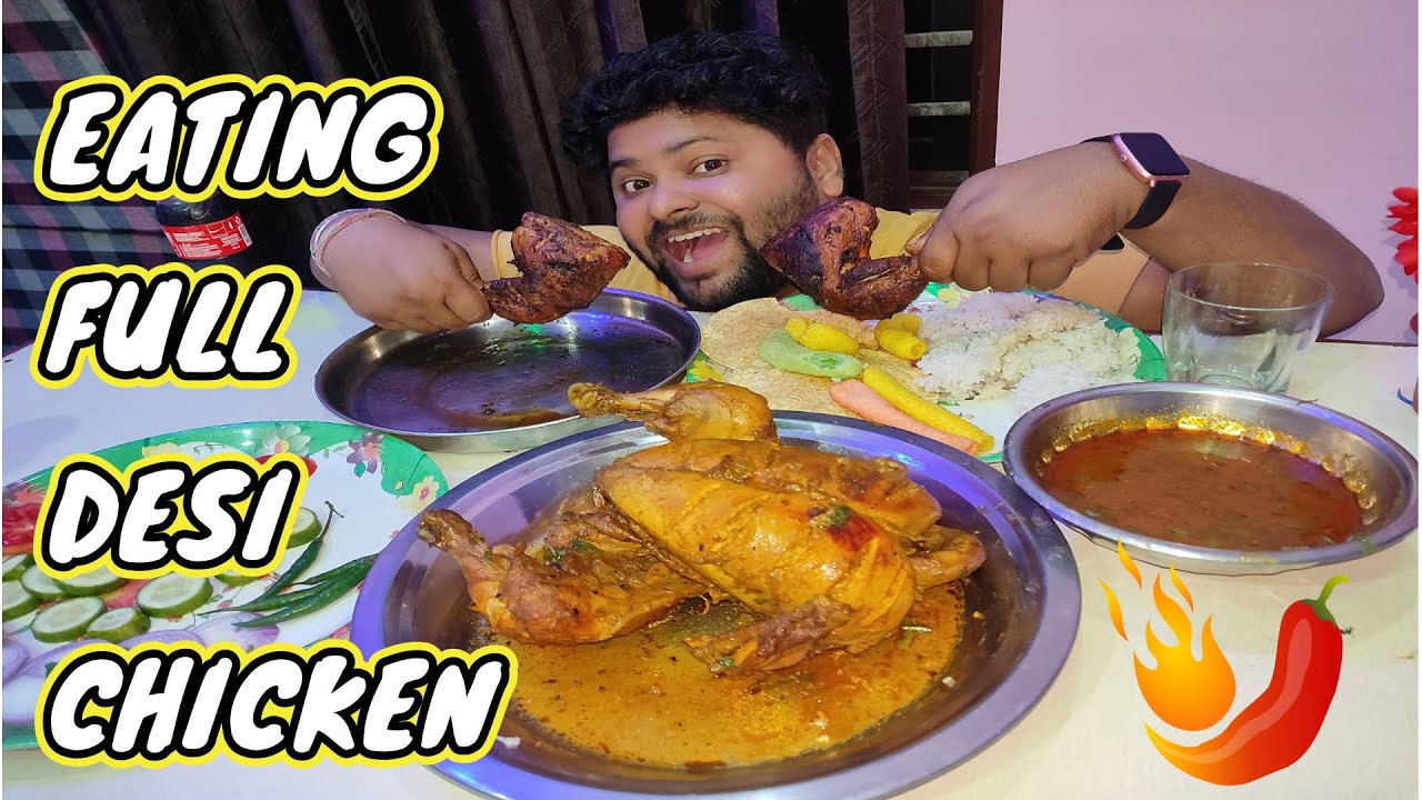 Full Chicken Eating Bhukkad Motu ASMR Indian Mukbang l Whole Chicken ...