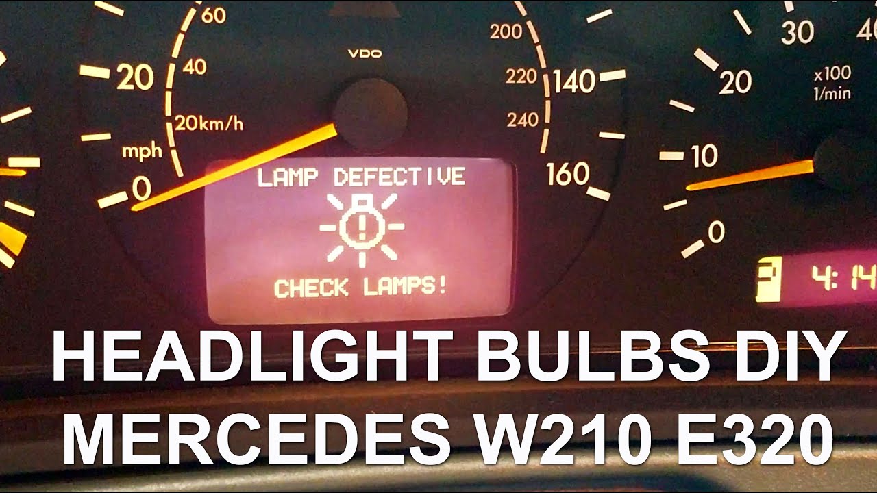 Mercedes Benz W210 E320 Headlight Bulb Replacement DIY - YouTube