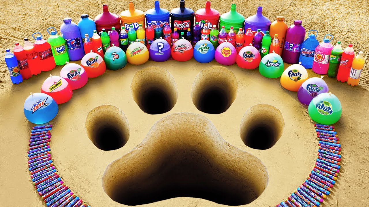 EXPERIMENT: Giant Toothpaste Eruption from Giant Fanta, Coca Cola ...