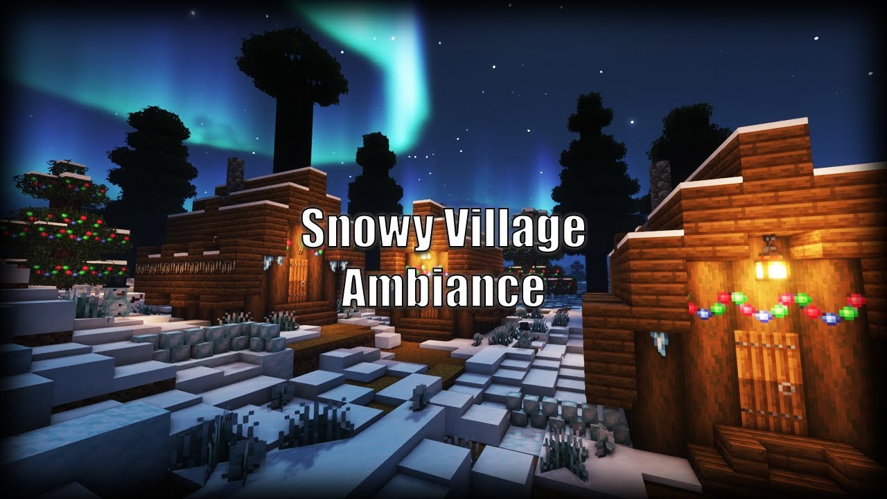 Minecraft Relaxing Snowy Village Ambiance | 1 Hour - YouTube