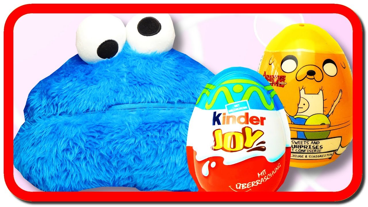 Kinder Joy and Adventure Time Surprise Eggs Opening with Cookie Monster ...