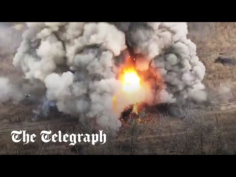 Russian T-90 tank destroyed by Ukraine Anti-Tank Guided Missile near Makiivka, Donetsk Oblast