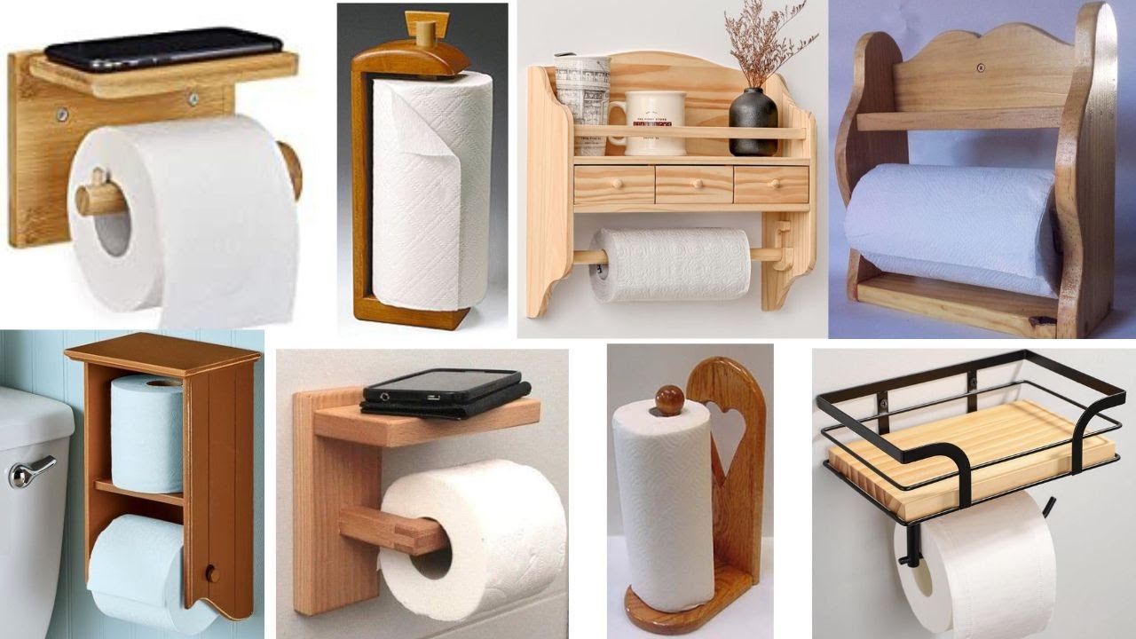 “Stylish Wooden Toilet Paper Holder Designs to Upgrade Your Bathroom ...
