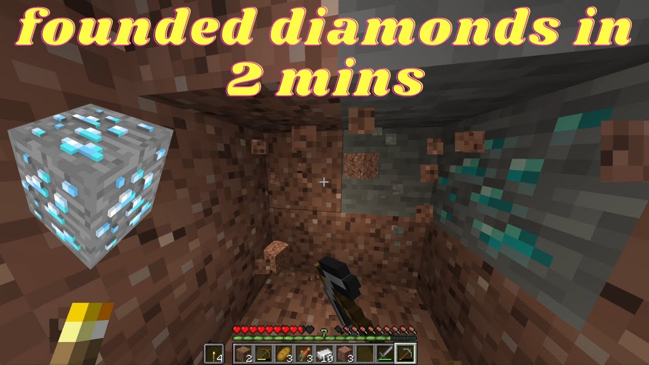 I Found Diamonds Under 2 Minutes || Minecraft #gaming #minecraft - YouTube