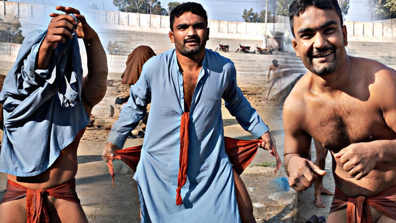 Traditional Mud wrestlers Wear Langot for Akhada Workout - YouTube
