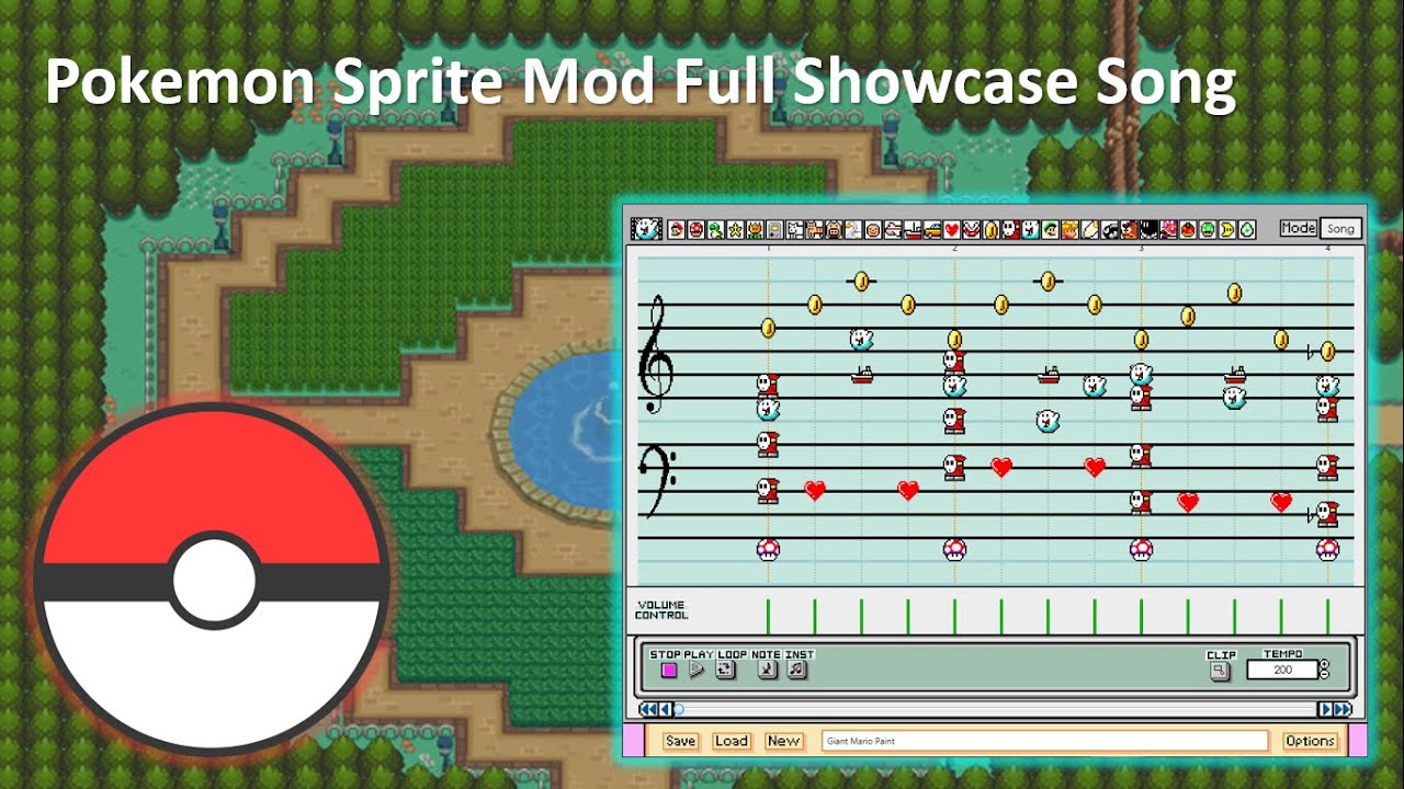 FULL SHOWCASE SONG for the Super Mario Paint Pokemon sprite mod - YouTube