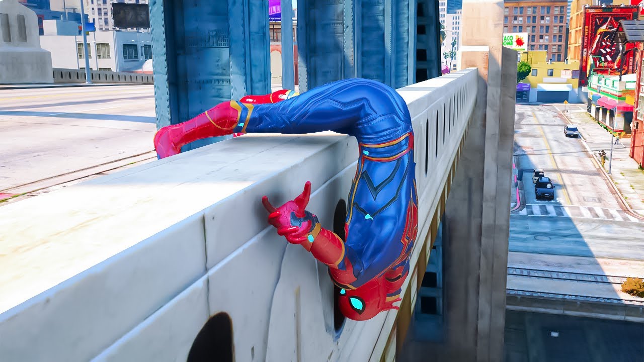 Spiderman Falling off Highest GTA 5 (Spider Man Funny Moments & Fails ...