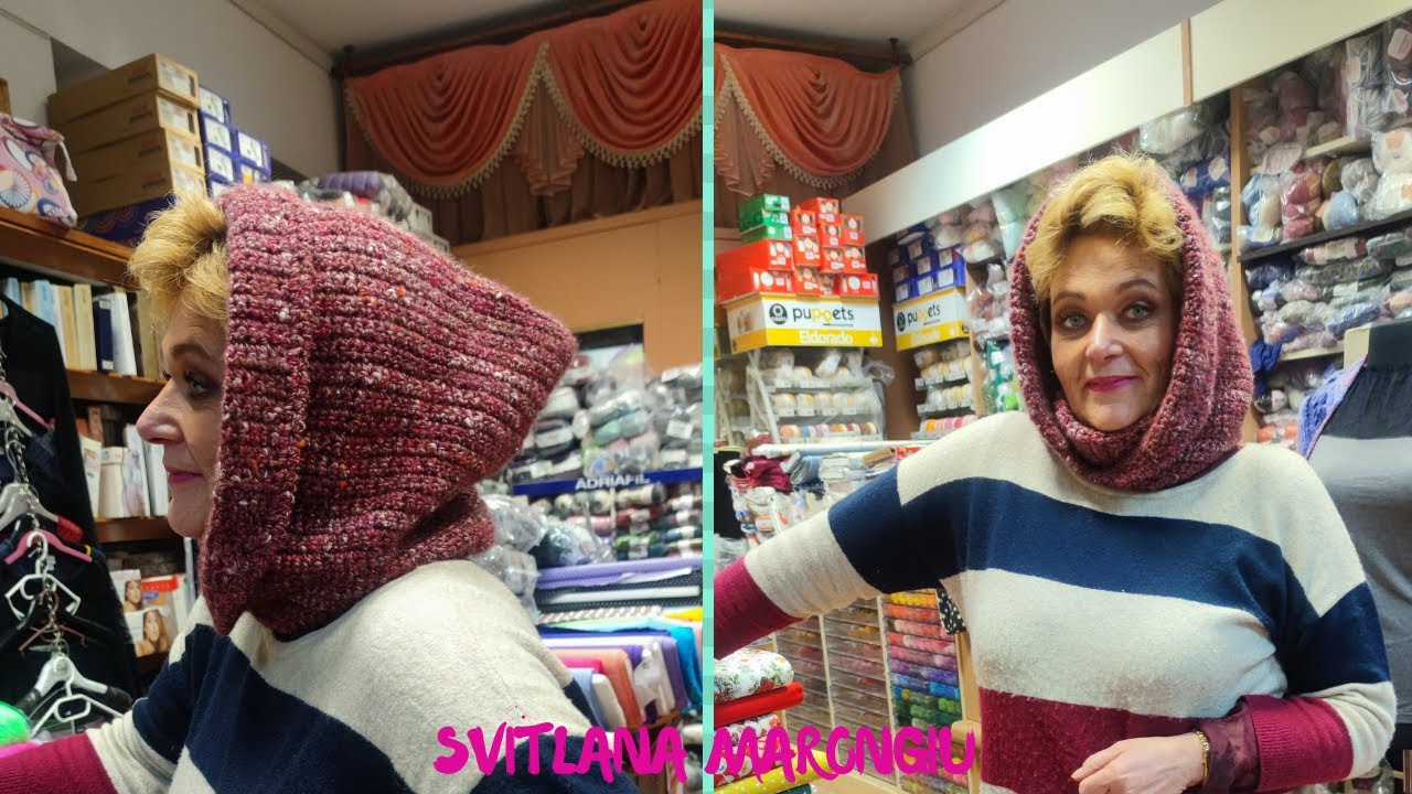 Tutorial Uncinetto: Scaldacollo semplicissimo con cappuccio all'uncinetto - YouTube