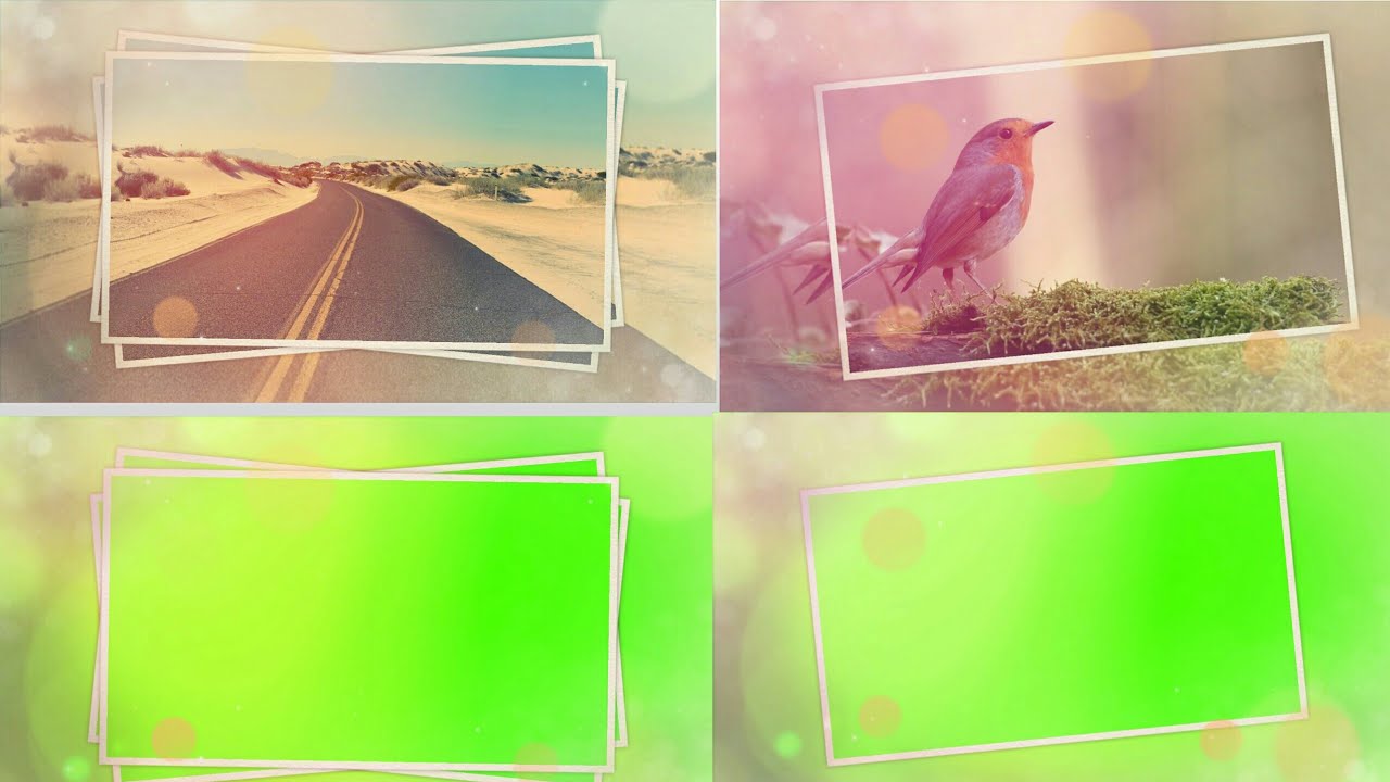 memory lane photos videos album frame with lighting effects green ...