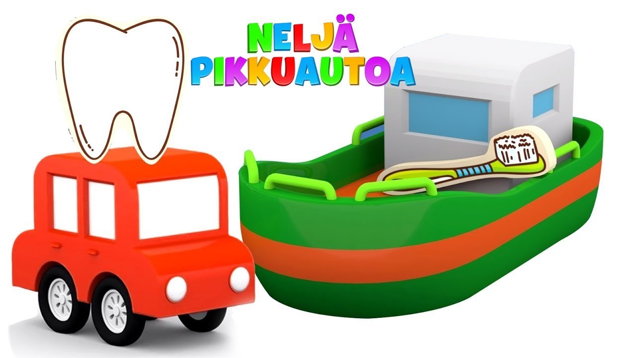 Neljä pikkuautoa -piirretty lapsille. Opettavaisia lasten leikkejä ja ...