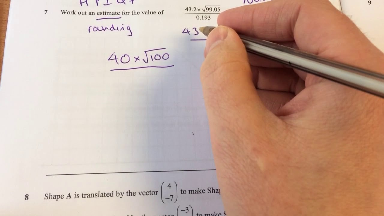 Maths GCSE Higher Paper 1 Q7 Estimation - YouTube