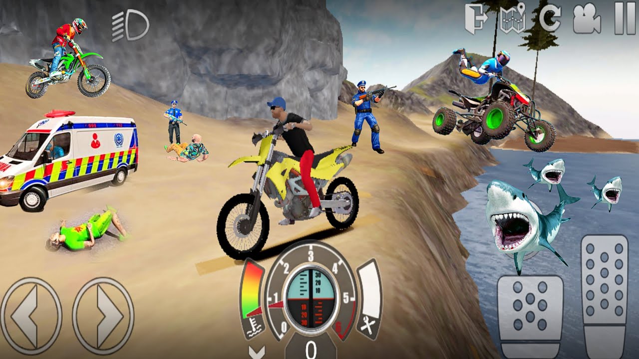 Motocross Dirt Police Chase Biker Rescue Extreme Offroad #13 Motor Bike ...