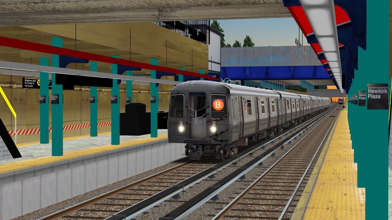 OpenBVE: (B) Trains at Newkirk Plaza - YouTube