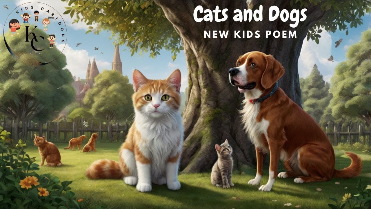 KIDS CARTOONS, KIDS POEMS, KIDS SONGS, Cats and Dogs New Kids Poem ...
