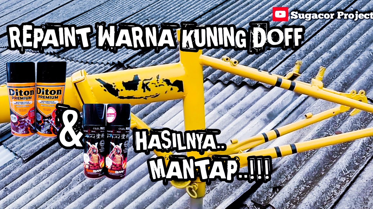 Repaint sepeda lipat warna kuning doff - YouTube
