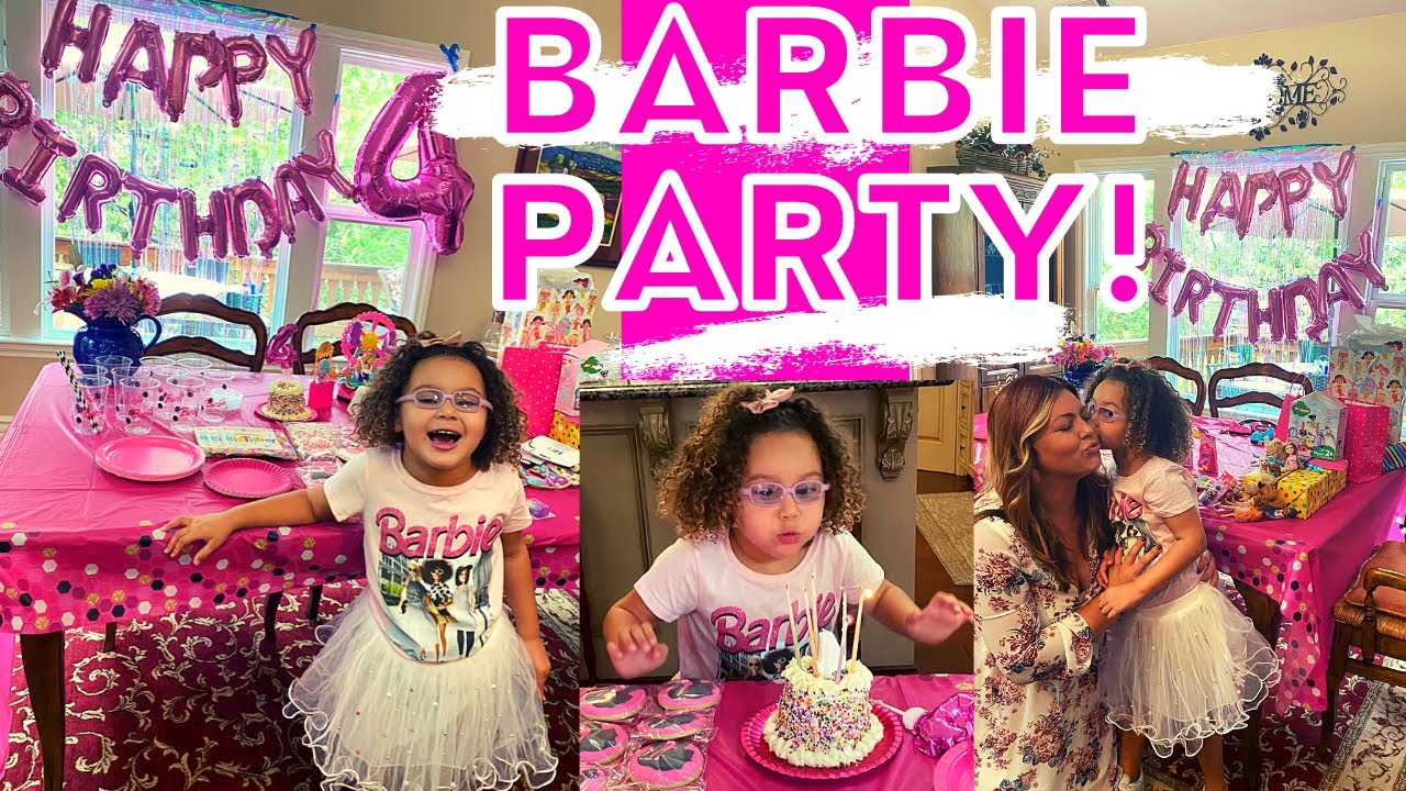 BARBIE PARTY || Turning Four || Four Year Old Birthday Party ...