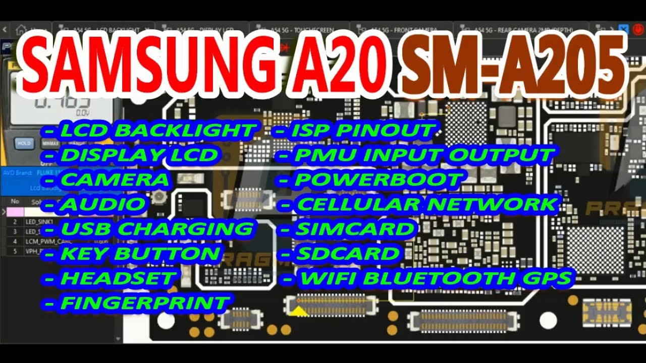 SAMSUNG A20 SM-A205: LCD BACKLIGHT, DISPLAY, CAMERA, AUDIO, USB ...