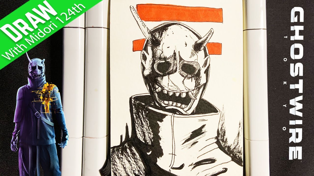 Ghostwire Tokyo’s Oni Mask ink Sketch - YouTube