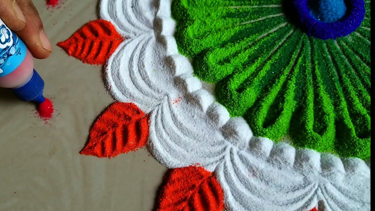 Republic day Rangoli / 26 January rangoli #702 - YouTube