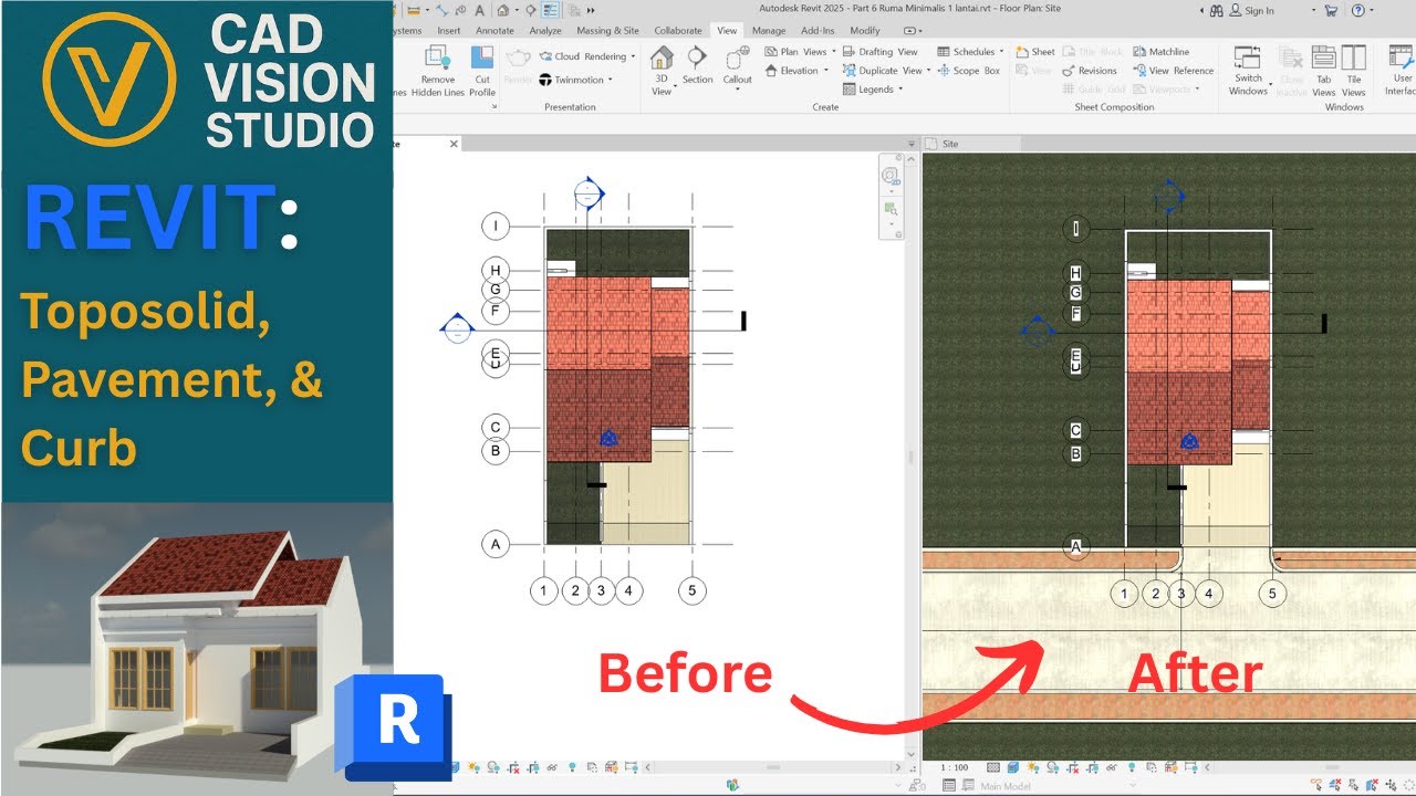 Revit Architecture: Toposolid, Pavement, Curb (Beginner Tutorial - Part ...