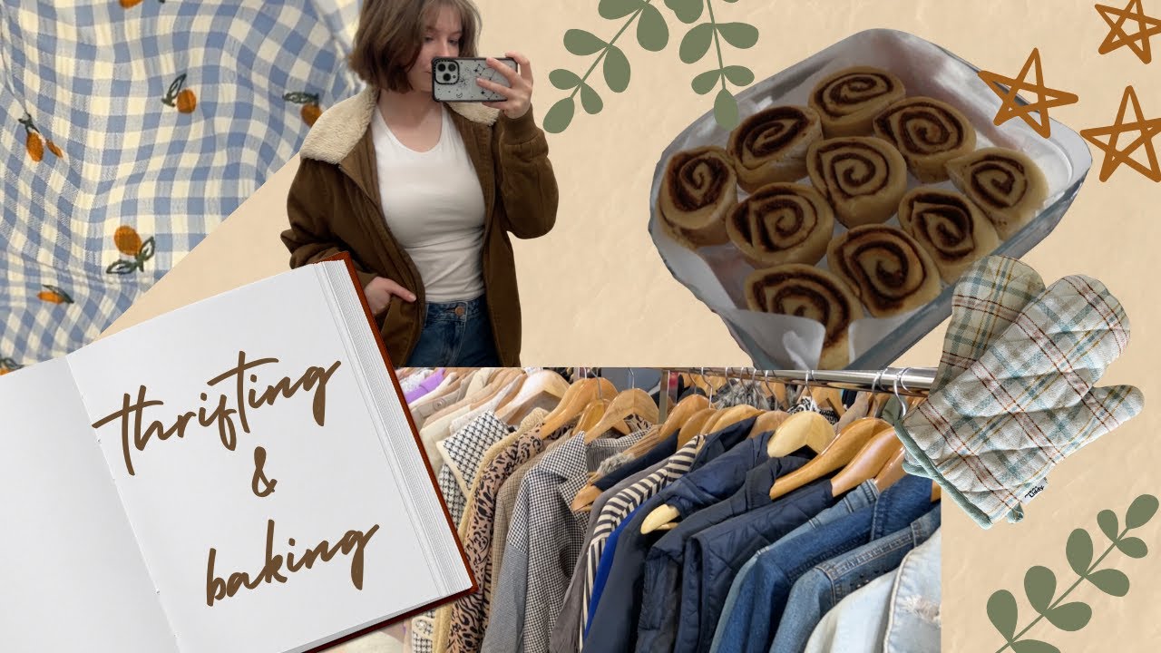 a cozy saturday (thrifting & baking cinnamon rolls) - YouTube