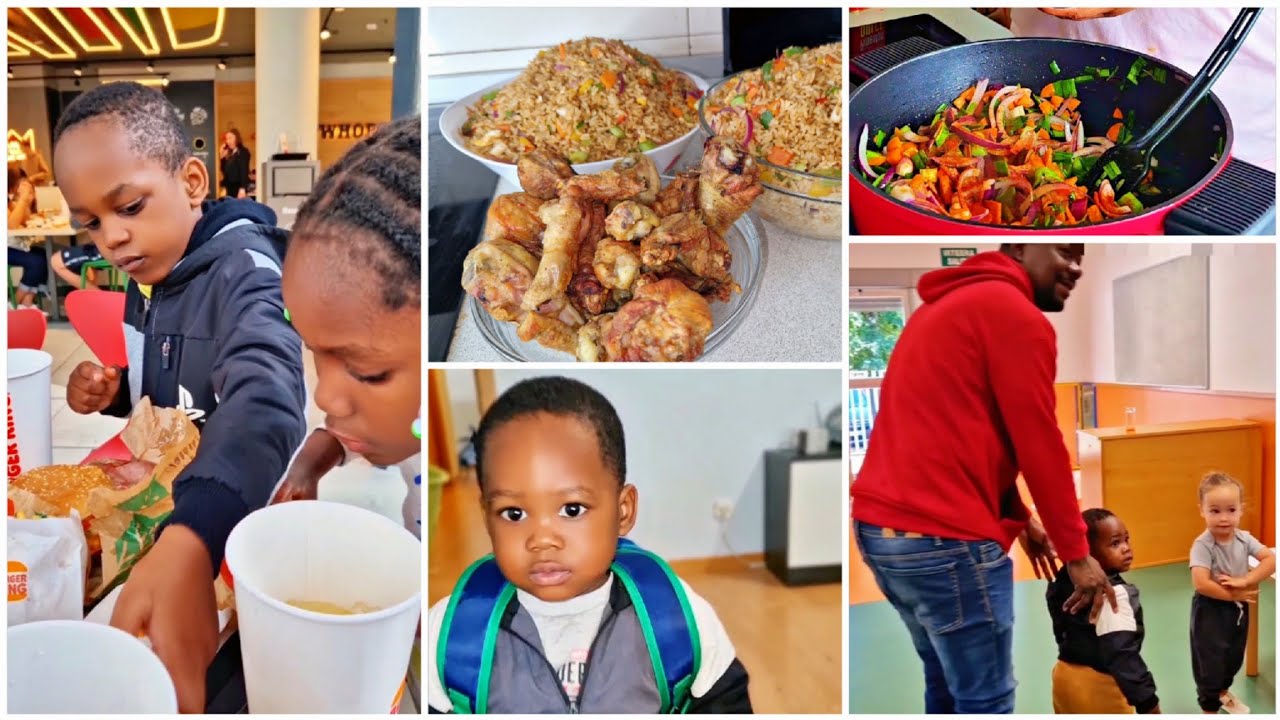 Isaac first day at school, cooking, eating out with the kids - YouTube