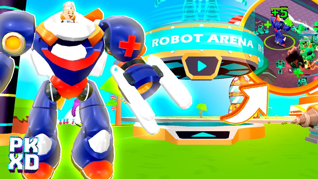 JOGUEI O NOVO MINI-GAME ROBOT ARENA DO PK XD - YouTube