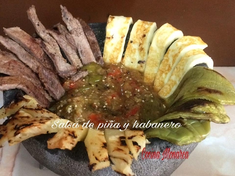 SALSA DE PINA Y CHILE HABANERO, - YouTube