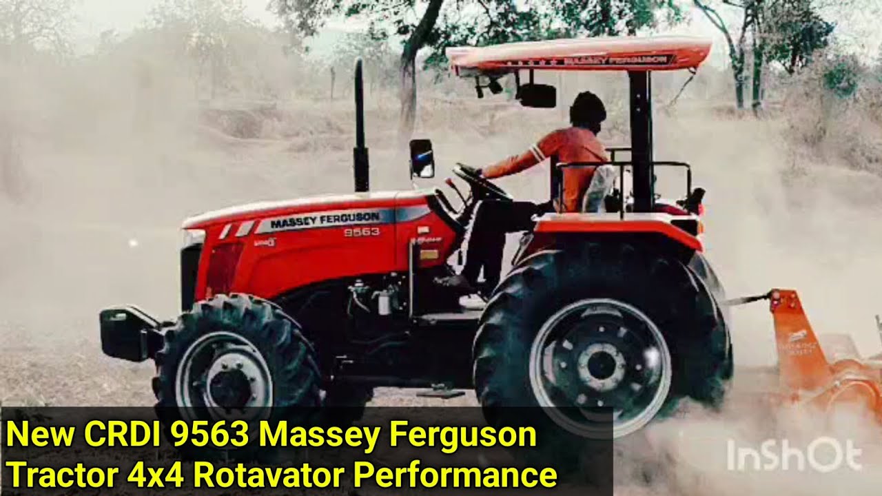 New Crdi 9563 Massey Ferguson Tractor 4x4 Rotavator Performance - YouTube
