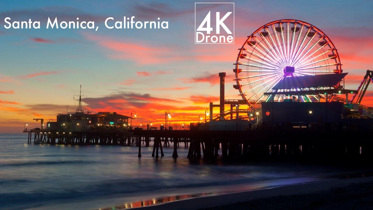 Santa Monica California Usa 4k Drone Footage Youtube