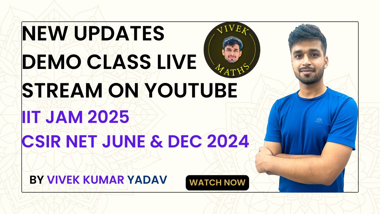 Demo Class | LEC 01 | GROUP THEORY | Basics | Vivek Maths 2.0 - YouTube