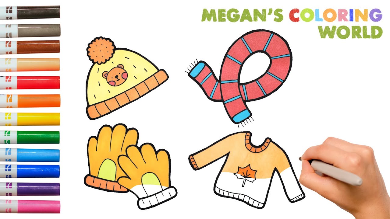 Autumn Clothes🍁🧣Drawing and Coloring for Kids & Toddlers! | Clothing ...