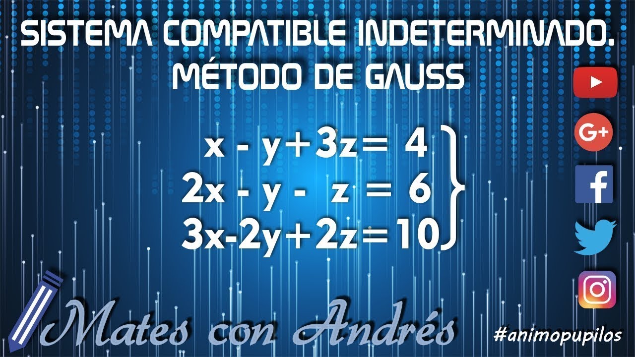 Sistema de ecuaciones compatible indeterminado SCI 3x3. Método de Gauss ...